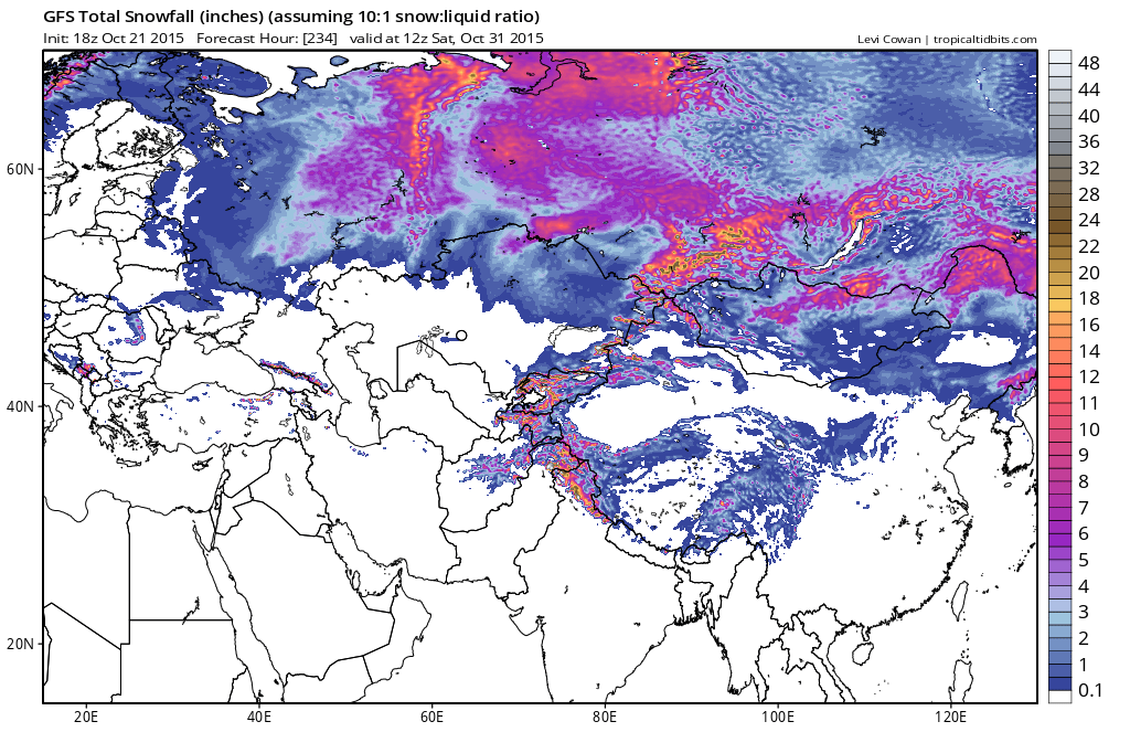 Snow Forecast Next 10 days North America & Eurasia – Weather Updates 24 ...