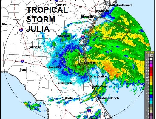 Tropical Storm Julia Forms Off Florida NE Coast – Weather Updates 24/7 ...