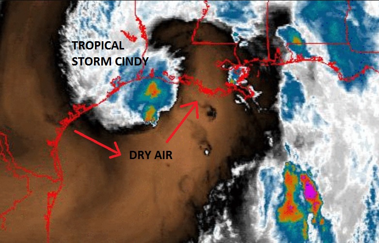 Tropical Storm Cindy 50 MPH Heavy Rain Continues – Weather Updates 24/7 ...