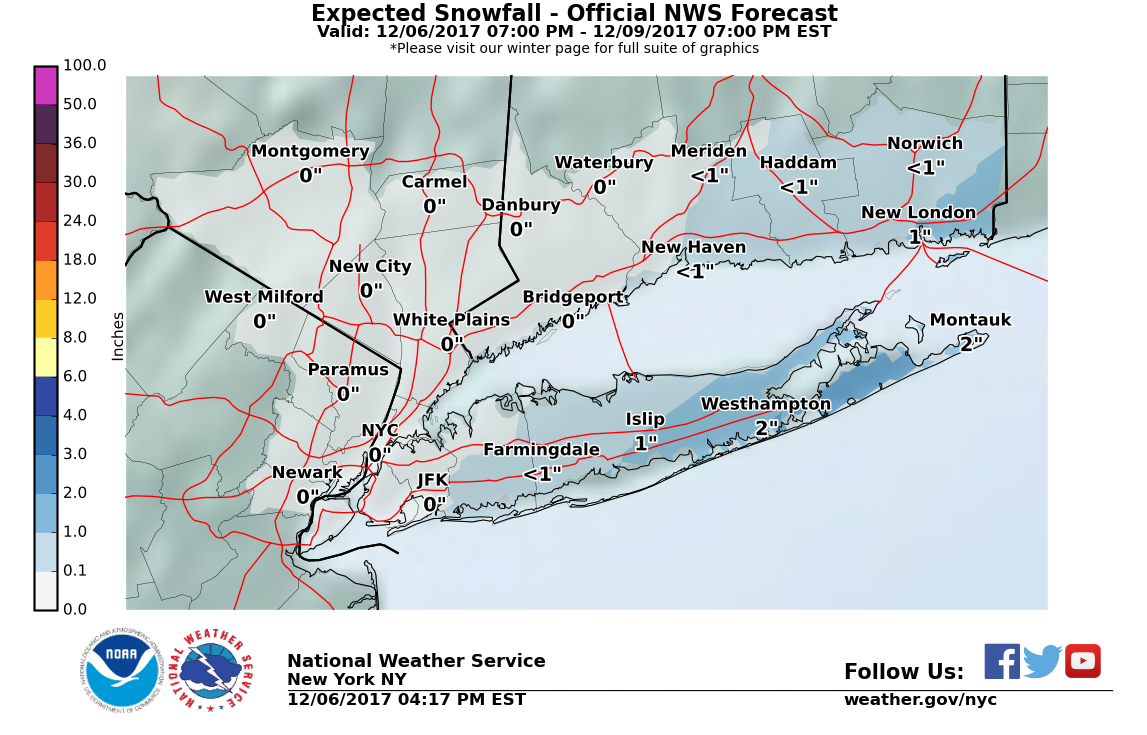 National Weather Service Snow Forecast Maps 12092017 - Weather Updates ...
