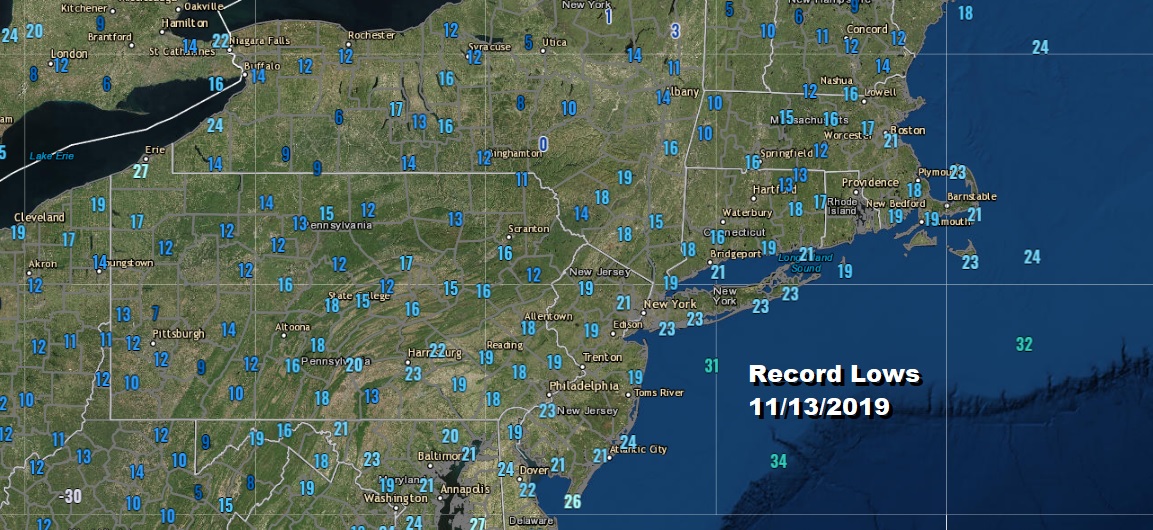 Record Lows Across The East More Records Today – Weather Updates 24/7 ...