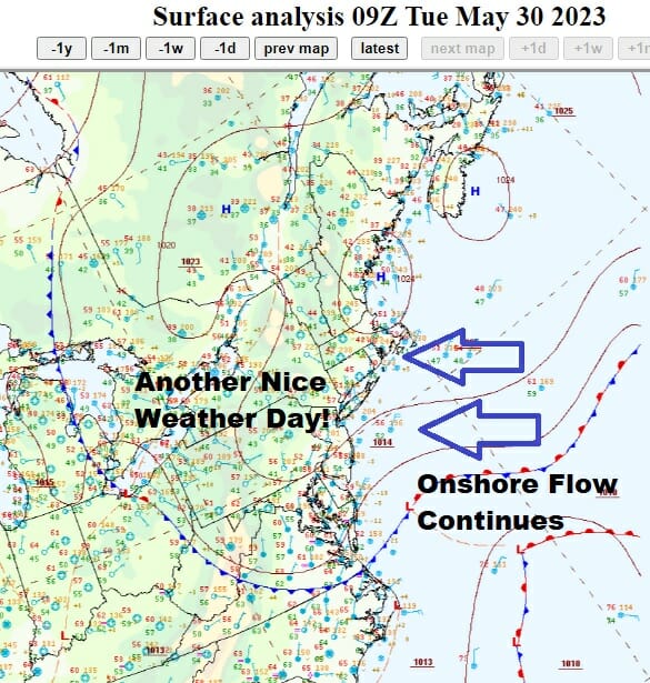 Onshore Flow Sunshine Today Very Warm Temperatures Late Week Still No ...