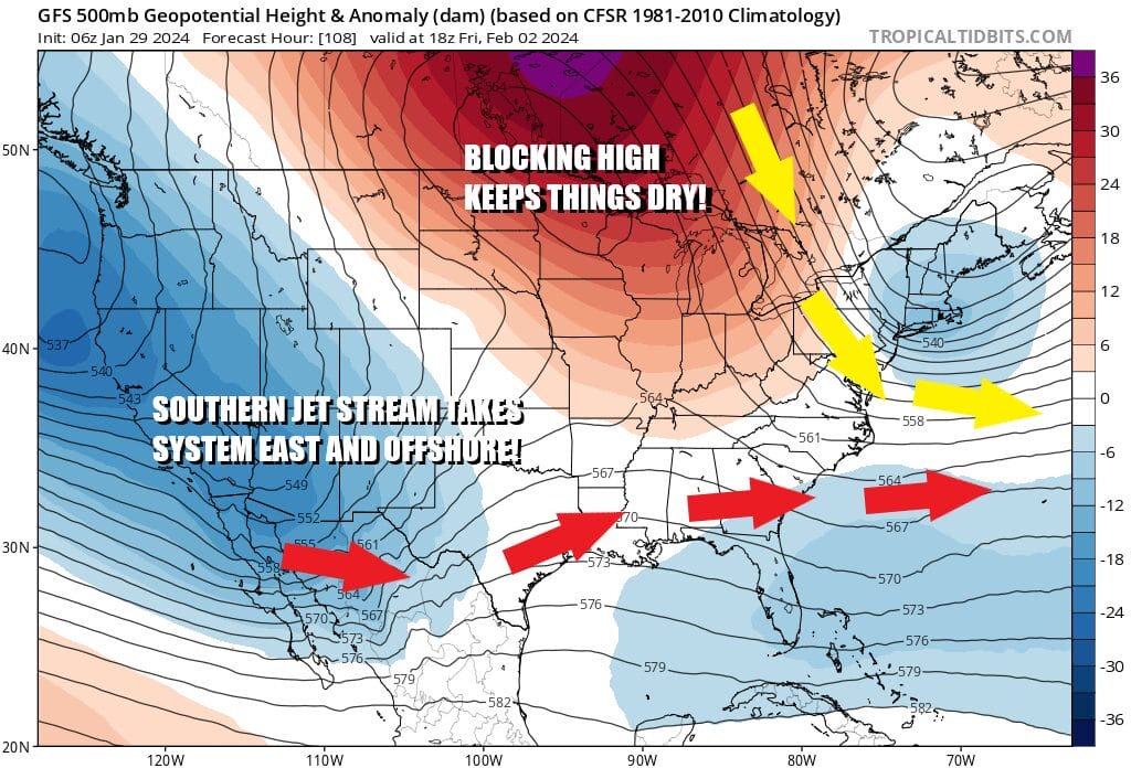 "Omega Blocking" pattern means quiet weather for the Eastern US, No ...