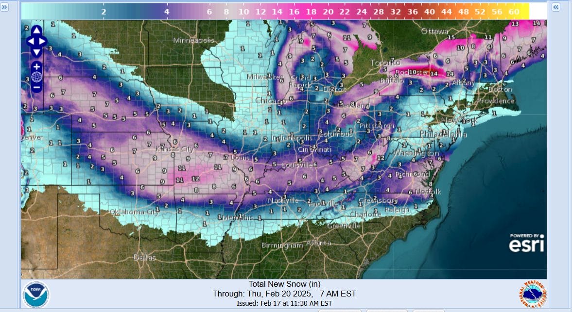 Bitter cold Plains & Midwest & a snow storm Mid Mississippi & Ohio ...